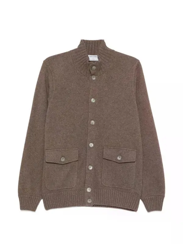 GRAN SASSO Button-up Funnel-neck Cardigan