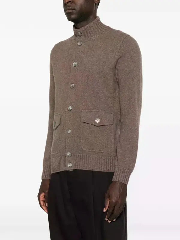 GRAN SASSO Button-up Funnel-neck Cardigan