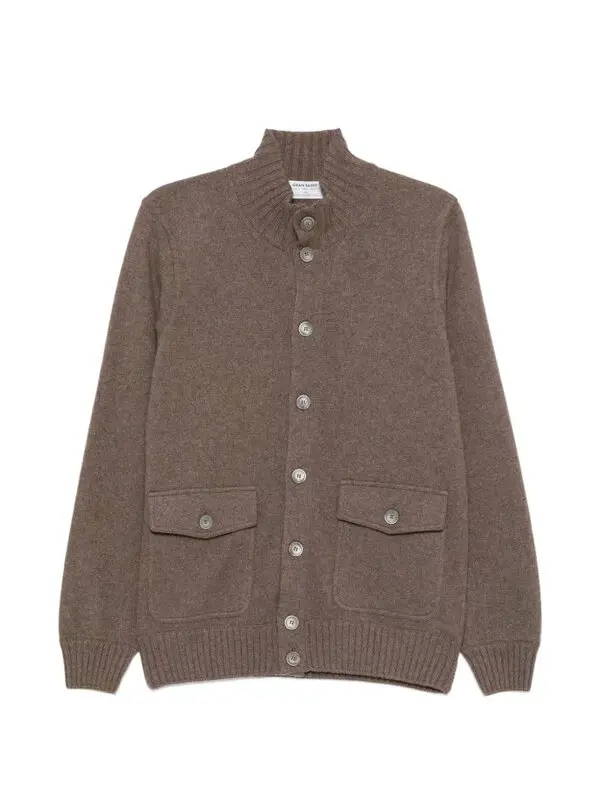 GRAN SASSO Button-up Funnel Neck Cardigan