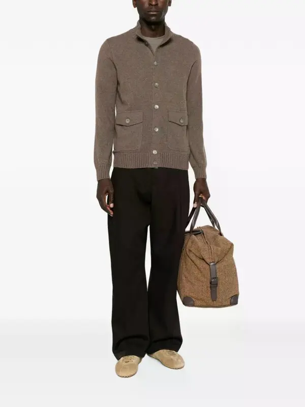 GRAN SASSO Button-up Funnel Neck Cardigan