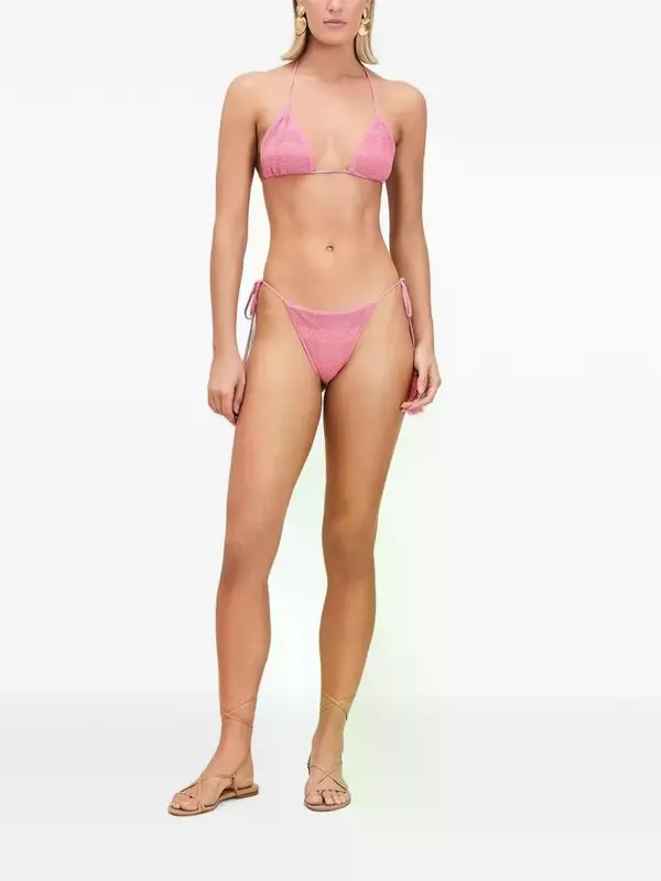Devon Windsor Ximena Tassel Detail Triangle Bikini Top - Pink
