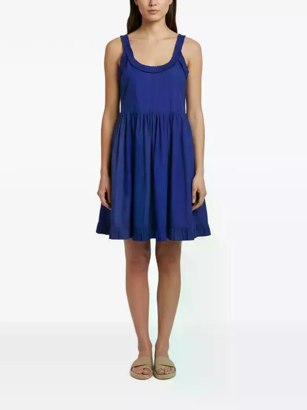 Miu Miu Ruffle-trim Poplin Mini Dress
