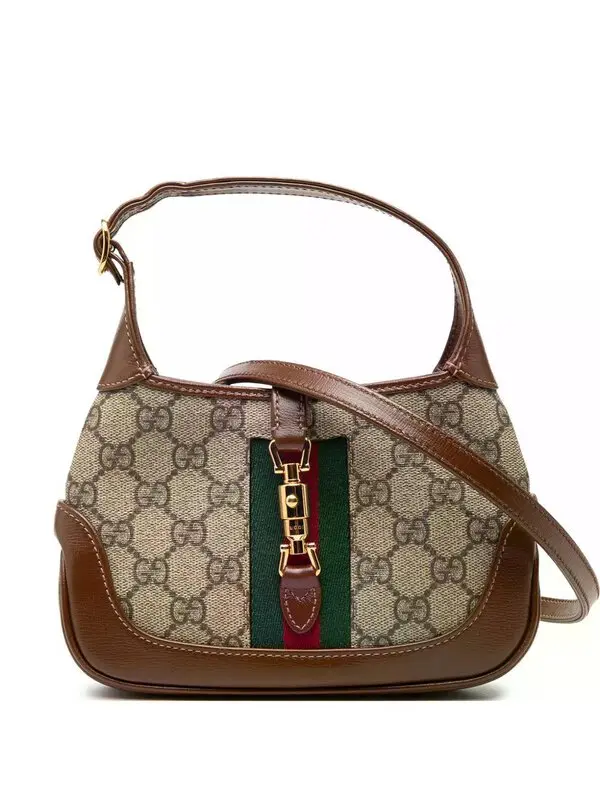Gucci Mini Gg Supreme Web Jackie 1961 Crossbody Bag - Neutrals