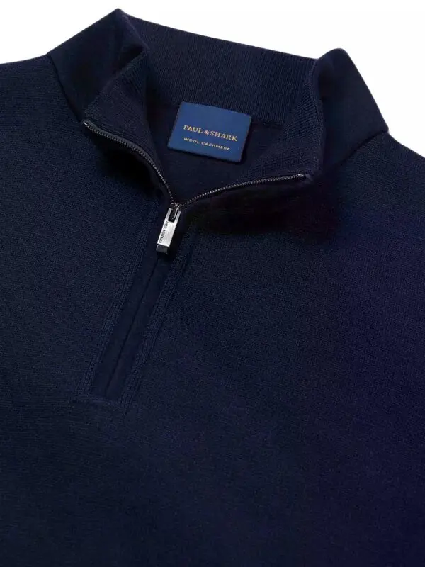 Paul & Shark Quarter-zip Knitted Sweater - Blue