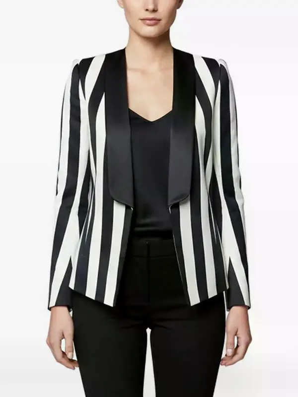 Balmain Striped Satin-trim Blazer
