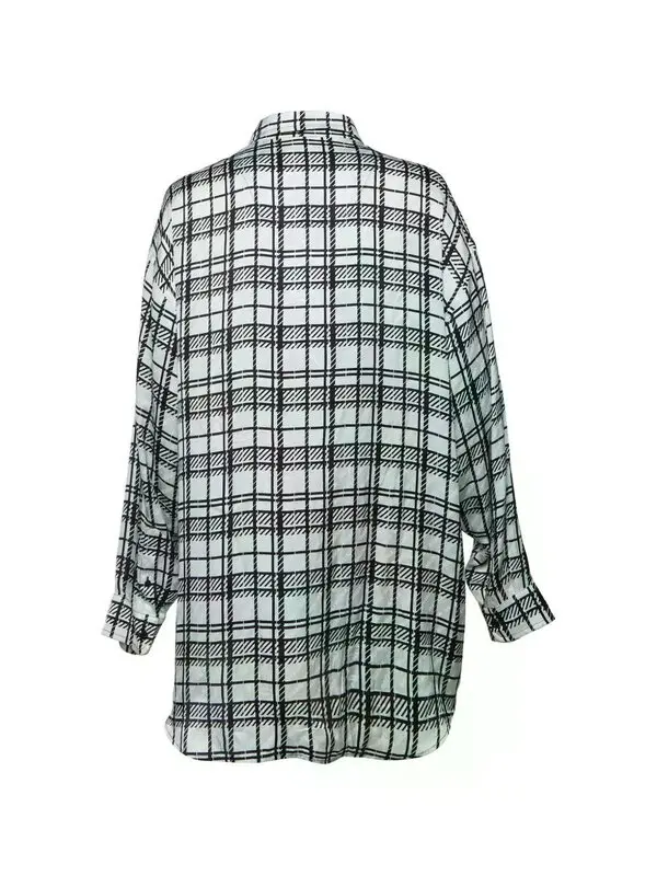 Balenciaga Monogram Plaid Long-sleeve Shirt