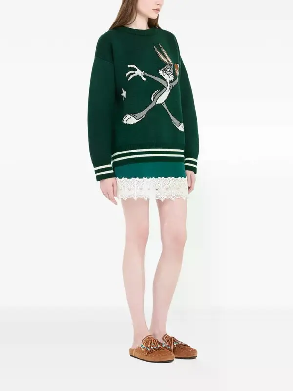 Alanui X Looney Tunes Bugs Bunny Wool Jacquard Sweater