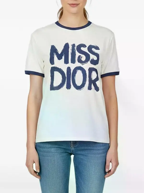 Dior Miss Print Crewneck T-shirt - Neutrals