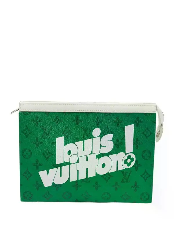 LOUIS VUITTON Voyage Mm Monogram Clutch Bag - Green