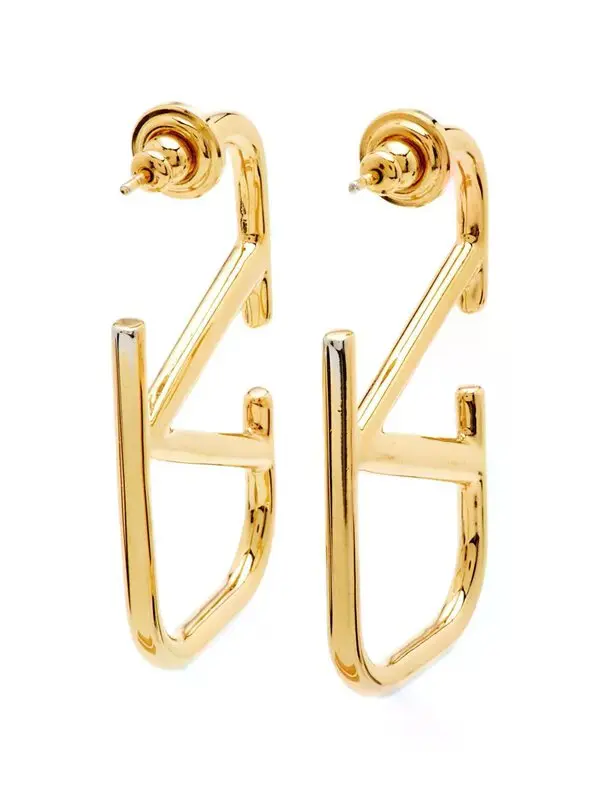 Valentino Garavani Tone Vlogo Hoop Earrings - Gold