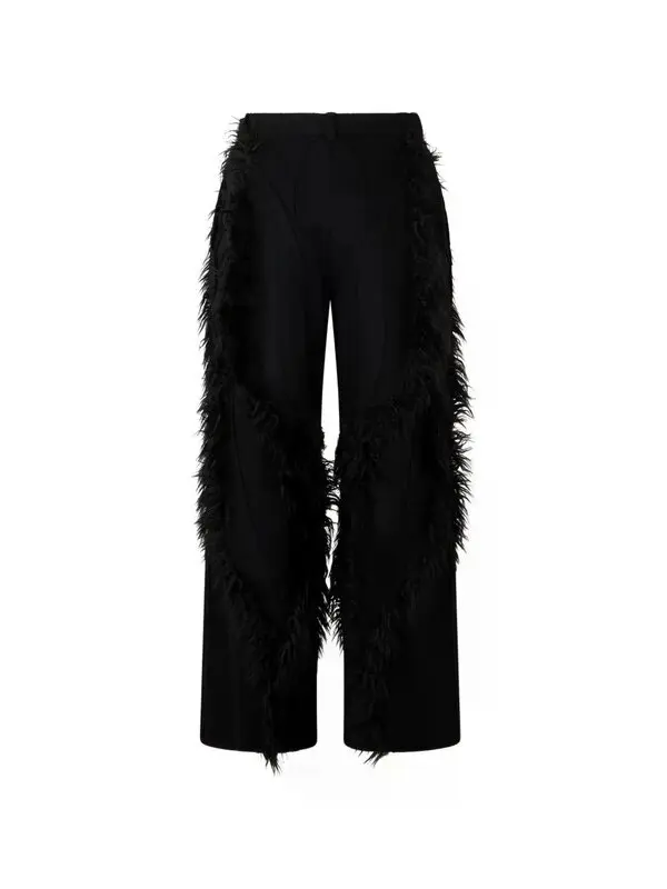 Alberta Ferretti Wide-leg Trousers With Frayed Detailing