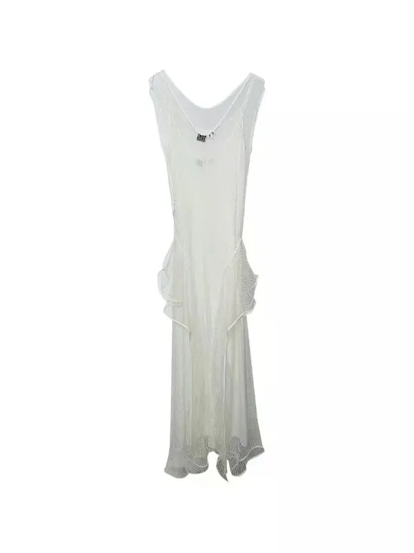 Loewe X Paula's Ibiza Satin-fishnet Maxi Dress