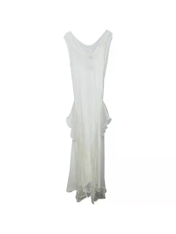 Loewe X Paula's Ibiza Satin-fishnet Maxi Dress