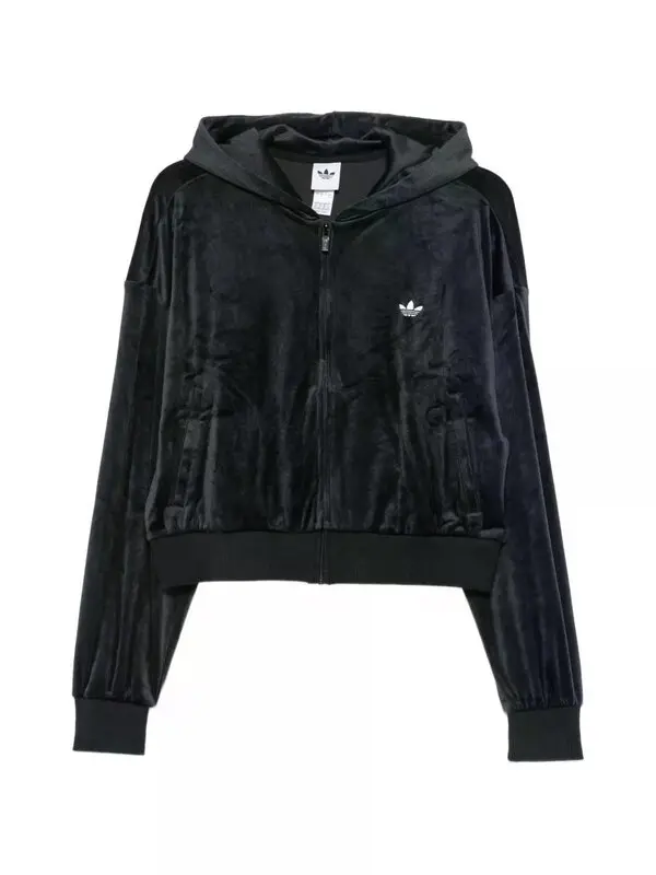 Adidas Velour Zip-up Hoodie - Blue