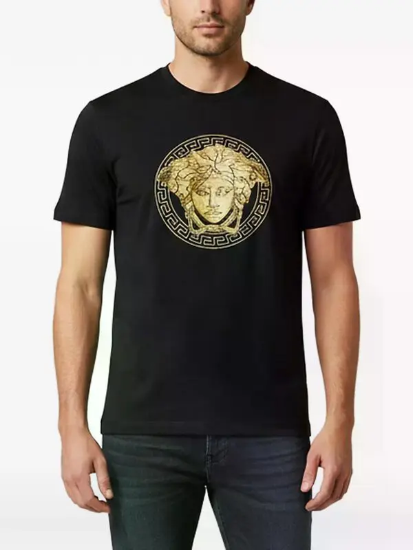 Versace Medusa Embroidered T-shirt - Black