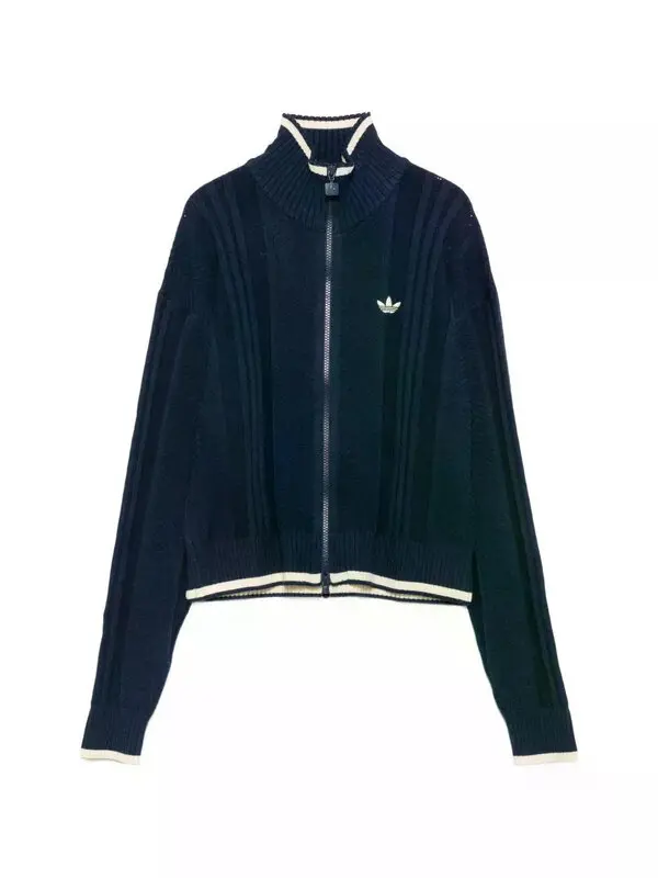 Adidas Herringbone Knit Zip-up Sweater