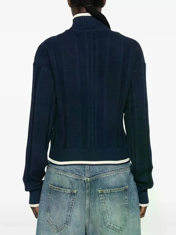 Adidas Herringbone Knit Zip-up Sweater