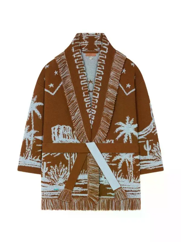 Alanui Canyon Spirit Jacquard-knit Cardigan