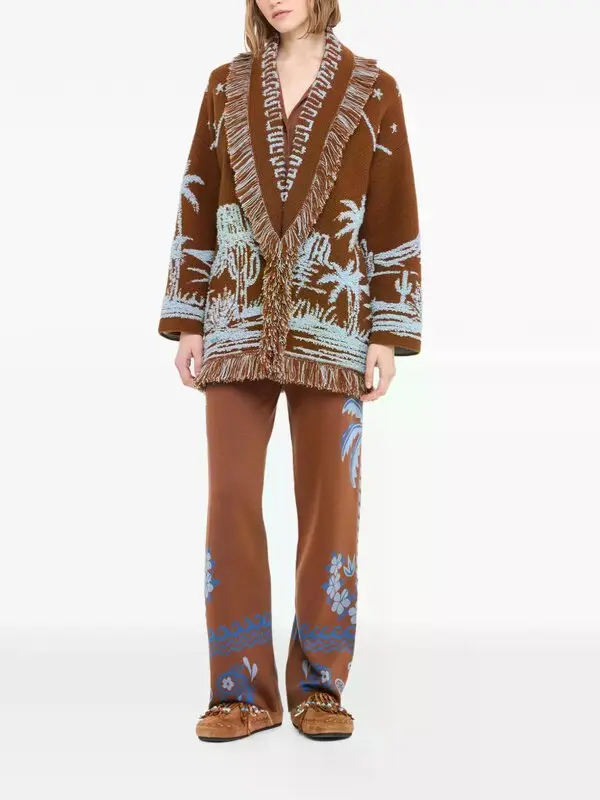 Alanui Canyon Spirit Jacquard-knit Cardigan