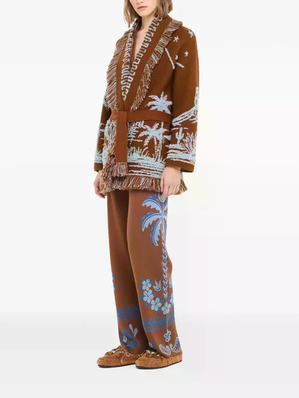 Alanui Canyon Spirit Jacquard-knit Cardigan