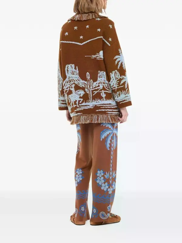 Alanui Canyon Spirit Jacquard-knit Cardigan