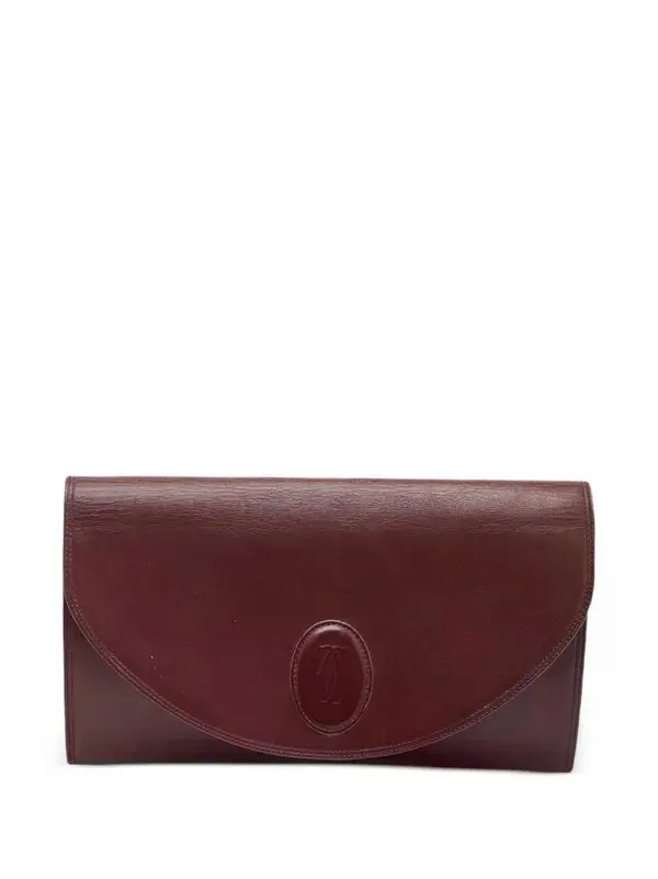 Cartier Must De Oval Emblem Clutch Bag - Red