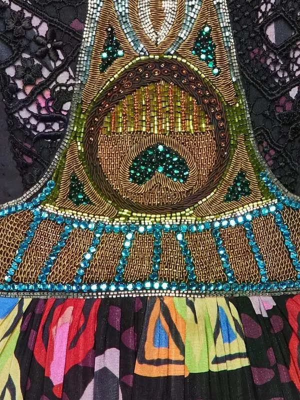 Etro Graphic Print Embellished Midi Dress