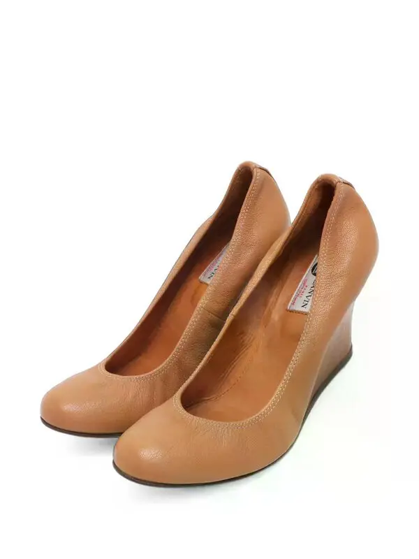LANVIN Scrunch Wedge Pumps