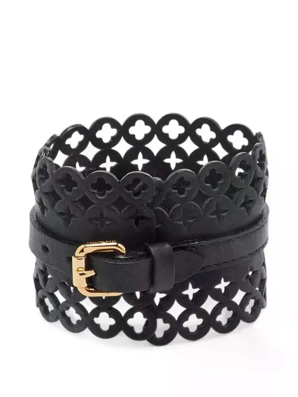 LOUIS VUITTON Flower It Cutout-details Cuff Bracelet - Black