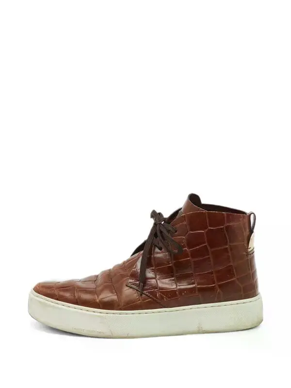 LOUIS VUITTON Front Row Croc-embossed Sneakers