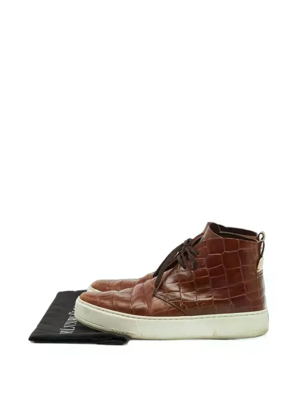 LOUIS VUITTON Front Row Croc-embossed Sneakers