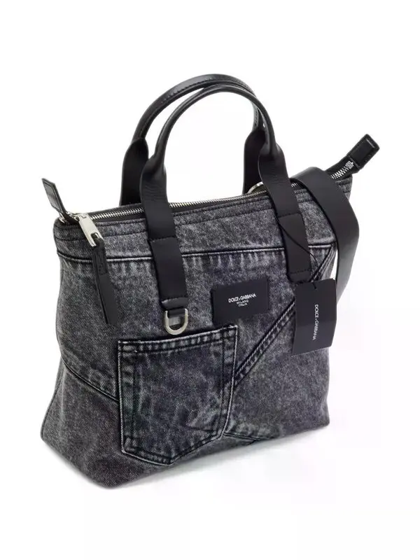 Dolce & Gabbana Leather-trim Denim Tote Bag