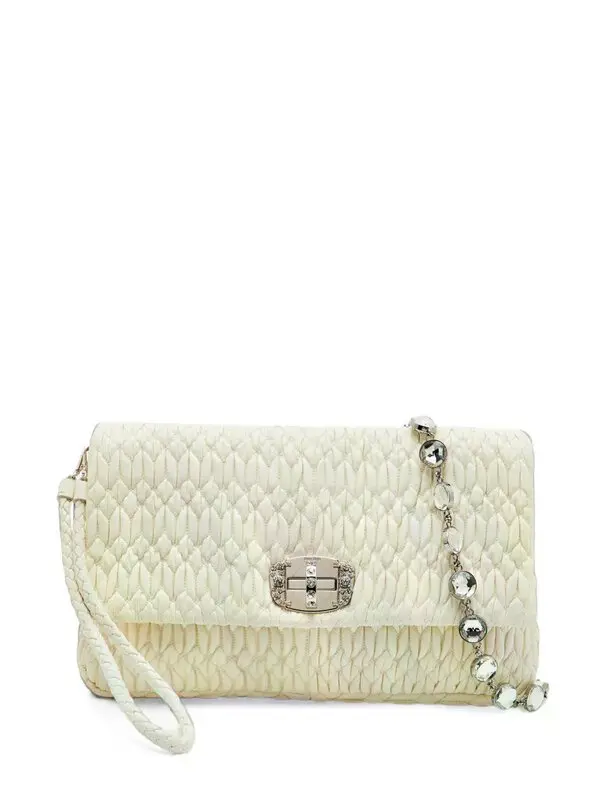 Miu Miu Ruched Crystal-embellished Shoulder Bag