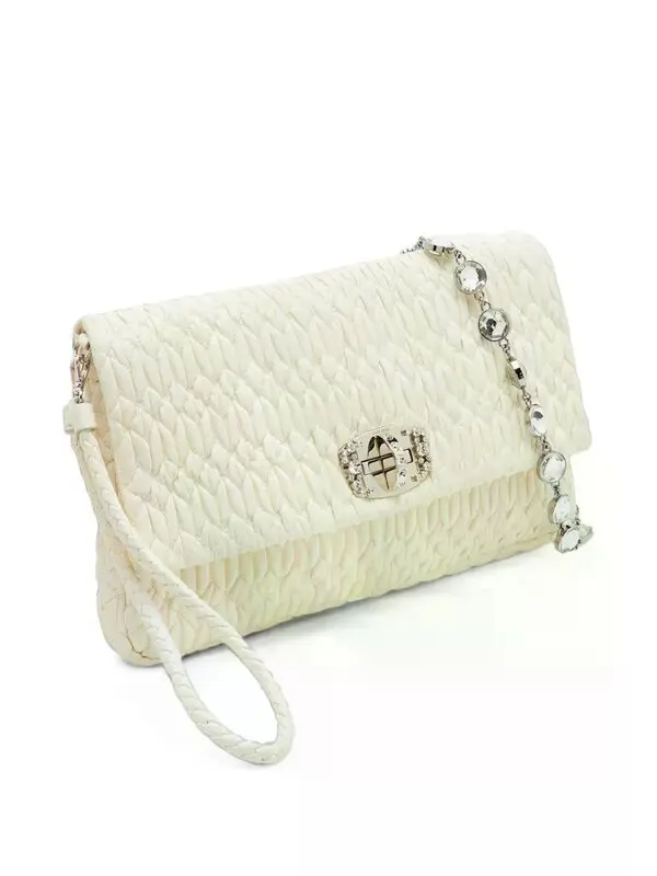 Miu Miu Ruched Crystal-embellished Shoulder Bag