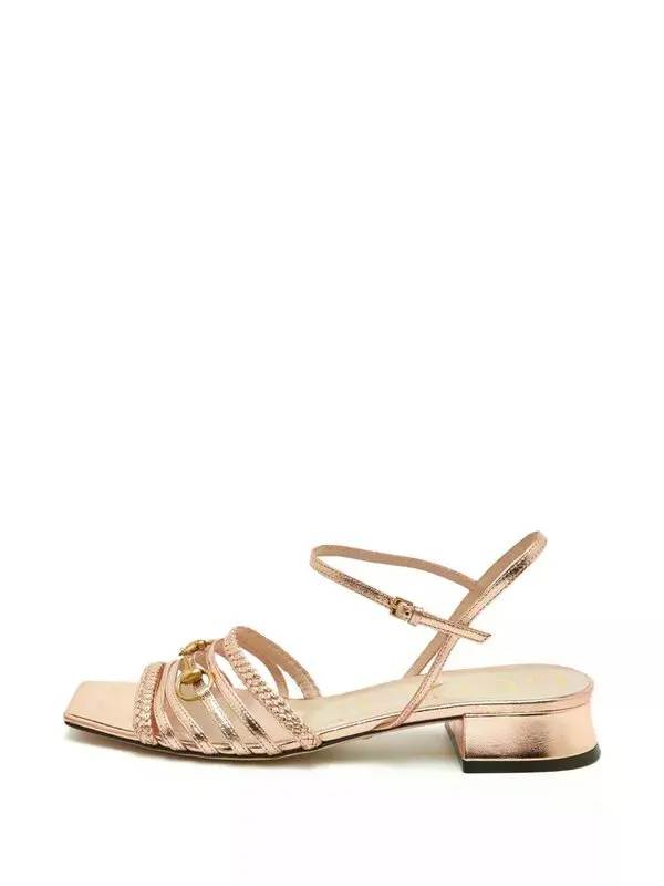 Gucci Horsebit Braided Sandals - Gold