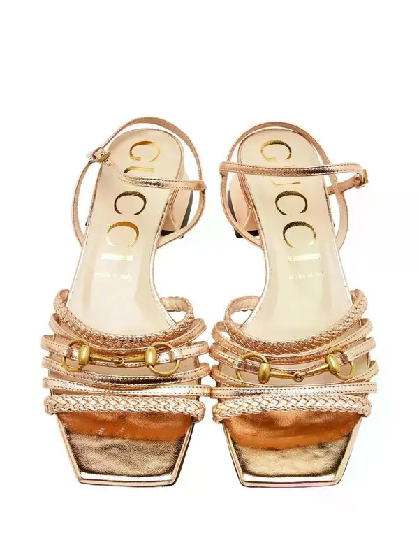 Gucci Horsebit Braided Sandals - Gold