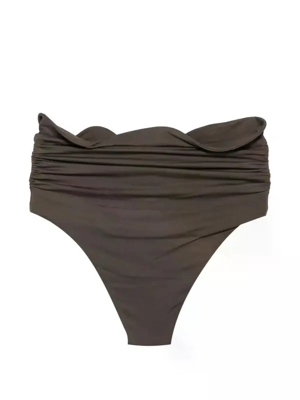 Magda Butrym Ruched Bikini Bottoms With Rosette Detail