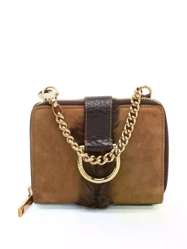 Dolce & Gabbana Horseshoe Ring Suede Wallet - Brown