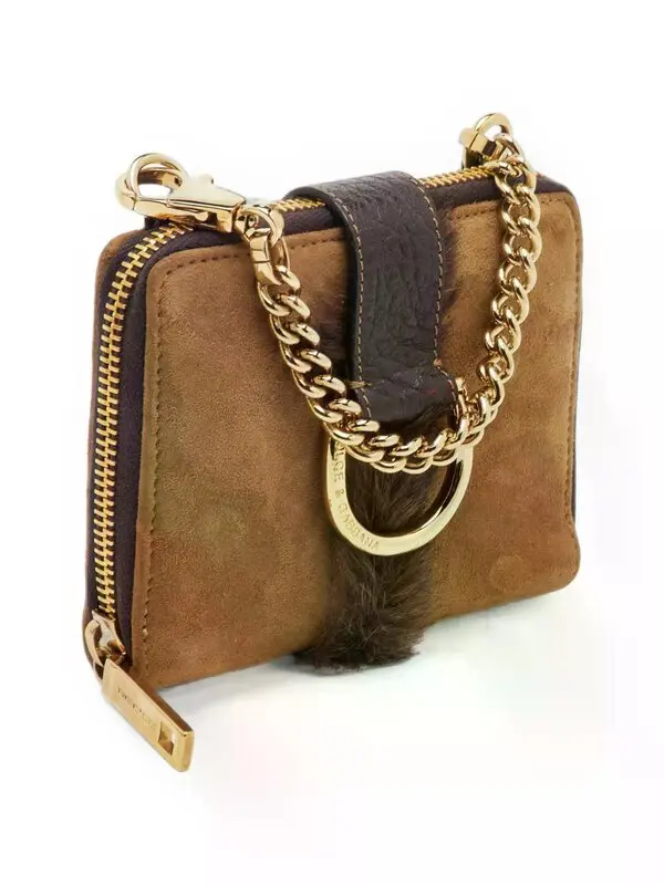 Dolce & Gabbana Horseshoe Ring Suede Wallet