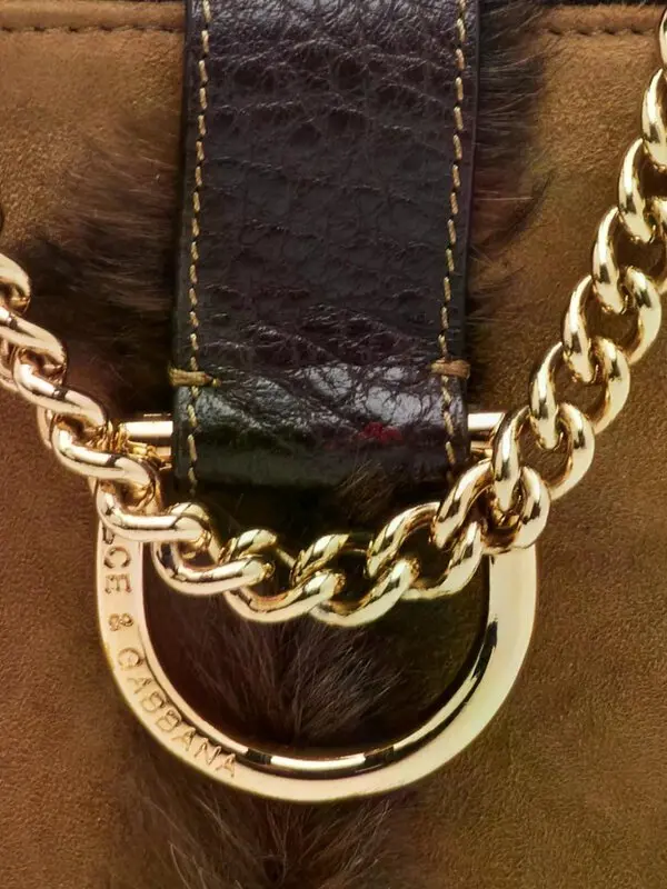 Dolce & Gabbana Horseshoe Ring Suede Wallet