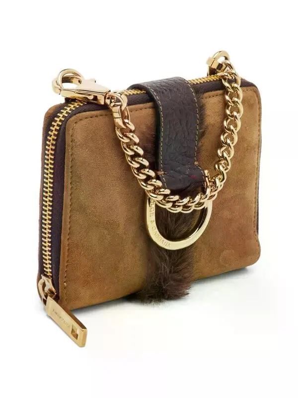 Dolce & Gabbana Horseshoe Ring Suede Wallet - Brown