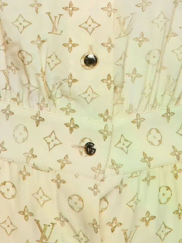 LOUIS VUITTON Monogram Crepe Maxi Shirt Dress
