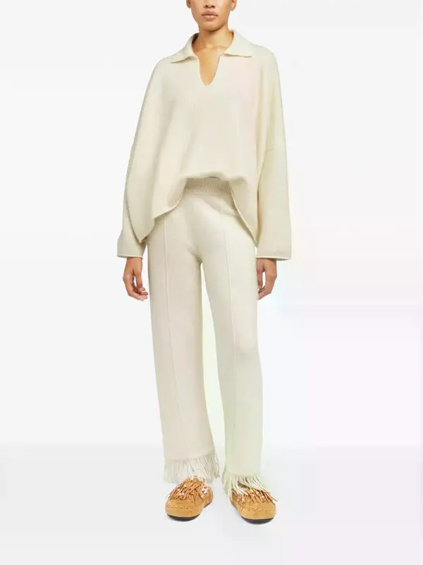 Alanui Ivory Fringed Trousers