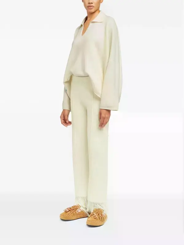 Alanui Ivory Fringed Trousers