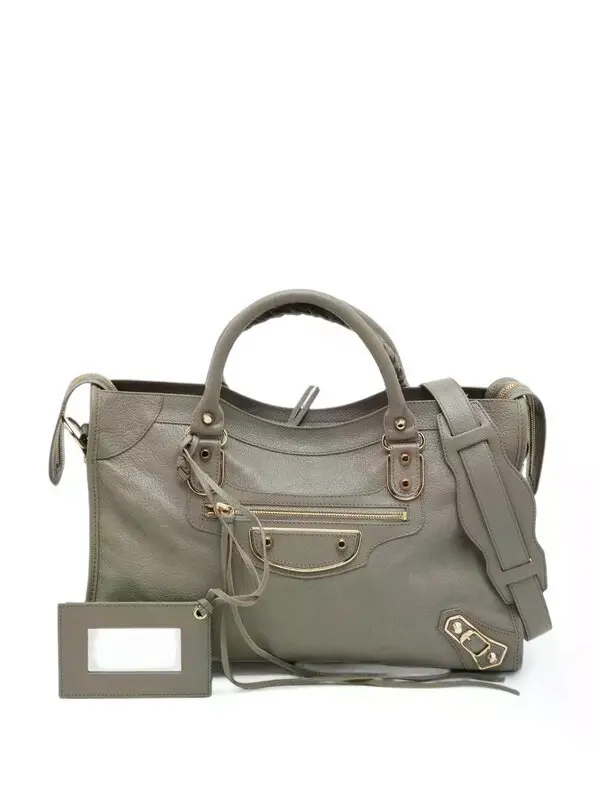 Balenciaga 2000s Le City Leather Tote Bag - Grey