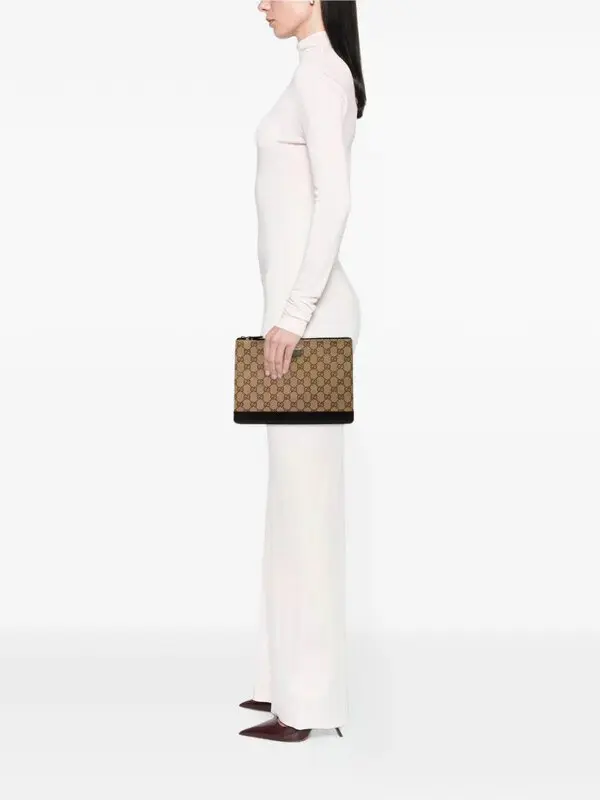 Gucci Gg Canvas Clutch Bag - Neutrals
