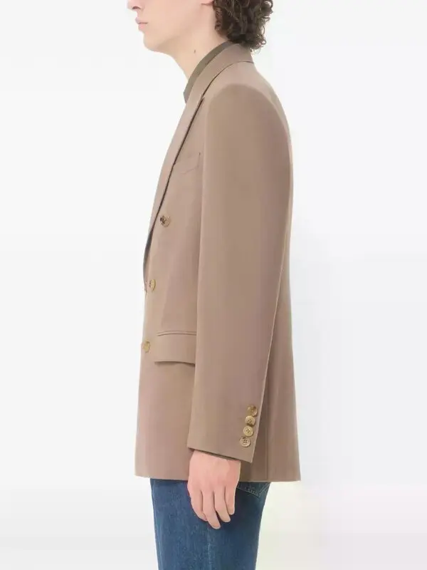 Valentino Garavani Double-breasted Jacket In Natté-wool