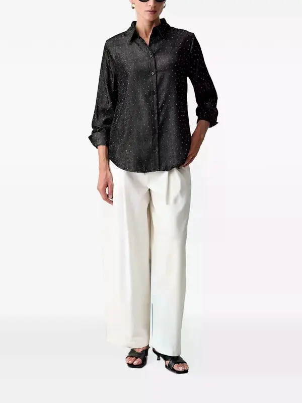 Guess Embellished Long Sleeve Shirt - Black