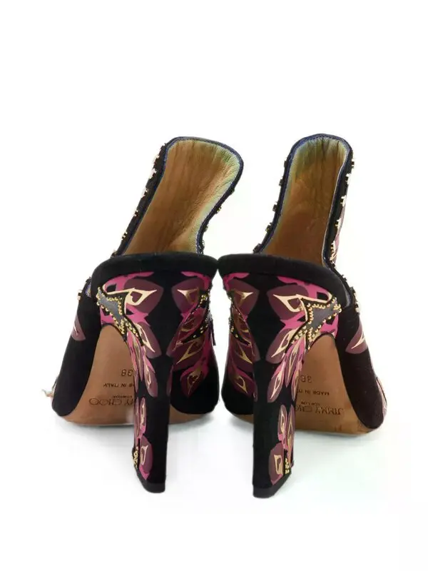 JIMMY CHOO Mahi Star-print Suede Heeled Mules