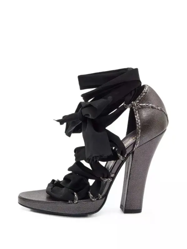 Missoni Metallic Woven Leather Sandals